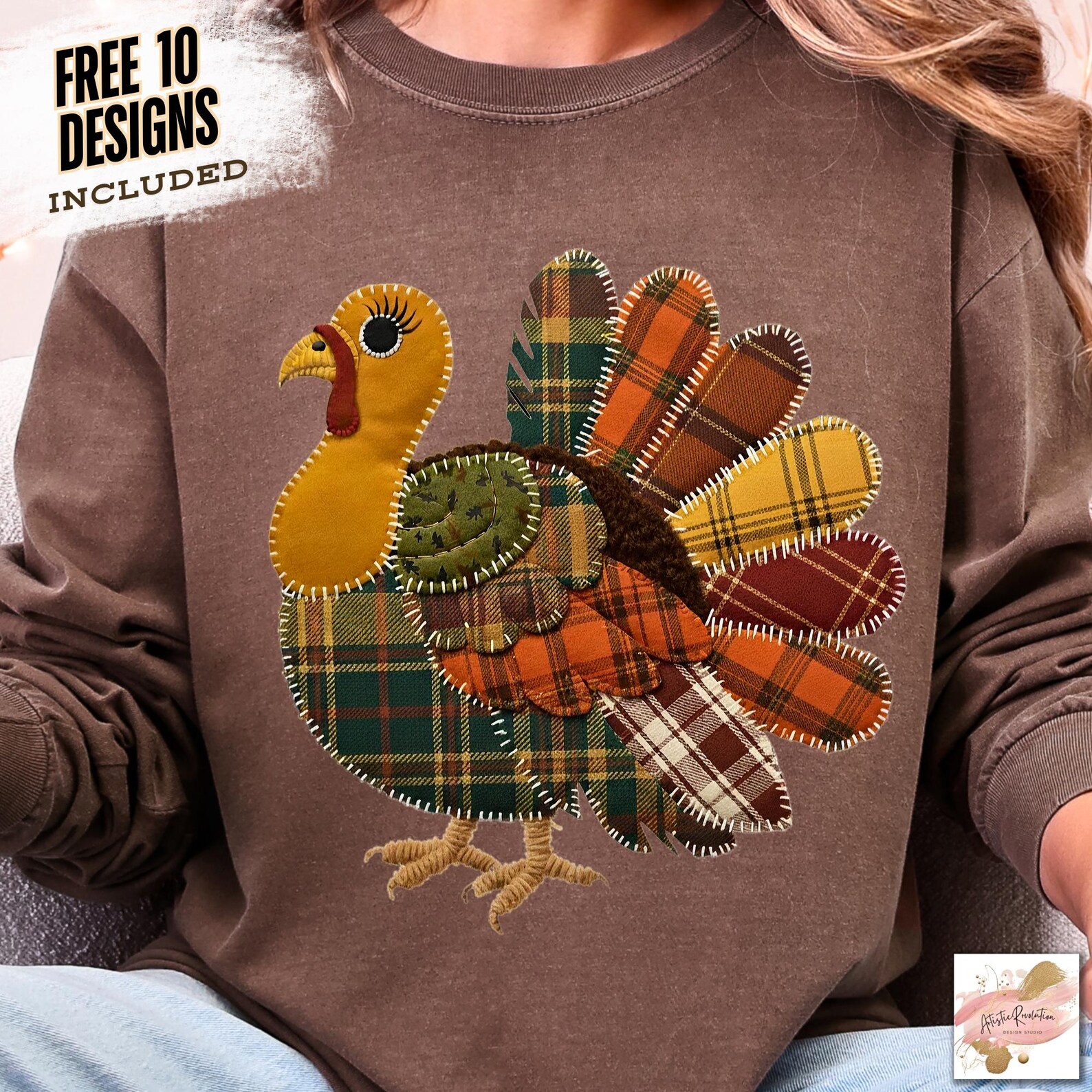 Patchwork Turkey Png, Patchwork Plaid Thanksgiving PNG, Preppy ...