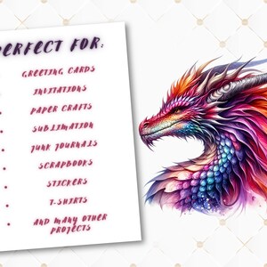 60 Watercolor Fantasy Dragons Clipart Bundle, Watercolor Dragons ...