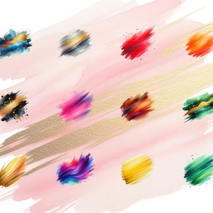57 Watercolor Brush Strokes Clipart Bundle, Paint Brush Stroke Png ...