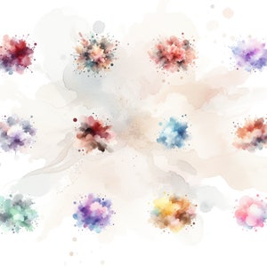 54 Neutral Watercolor Splashes Clipart Bundle, Watercolor Splash Png ...