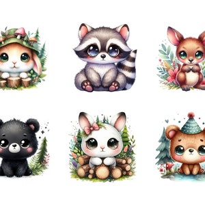 Woodland Animals Clipart Bundle, Woodland Animals Png Bundle, Forest ...