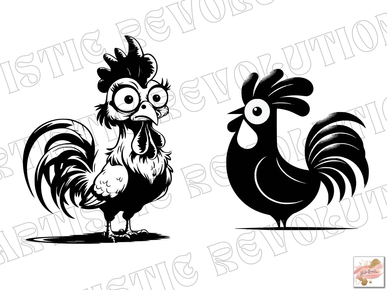 Funny Crazy Chicken Svg & Png, Rooster Clipart, Chicken Vector Image ...