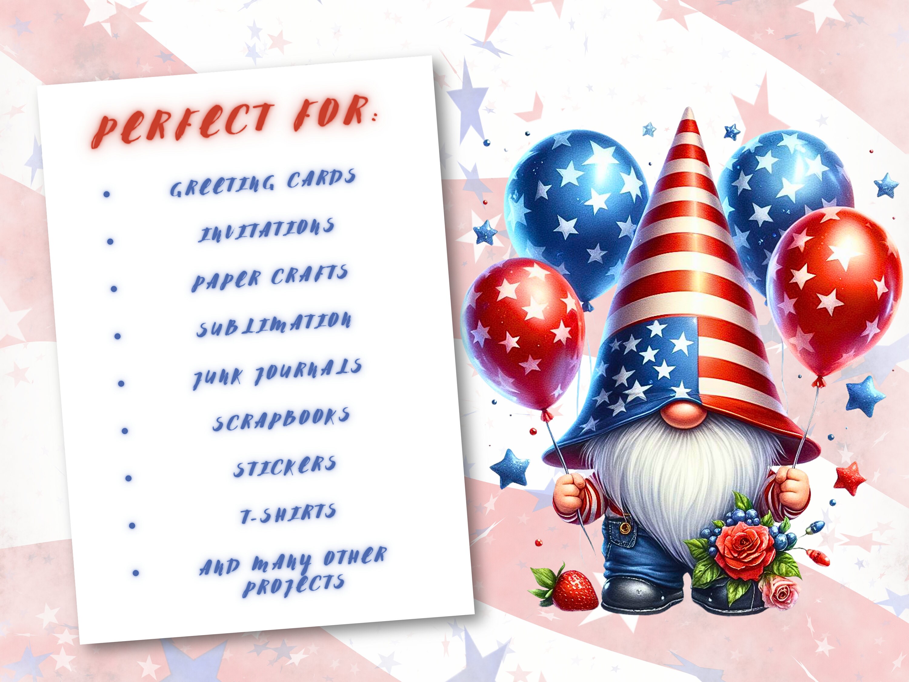 Watercolor Patriotic Gnomes Clipart Bundle, Patriotic Clipart, Cute ...