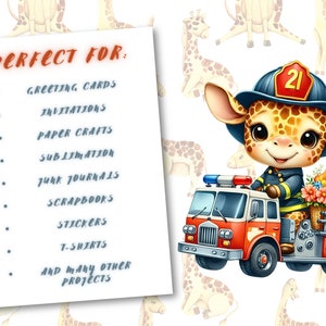 41 Watercolor Baby Giraffes Clipart Bundle, Cute Baby Giraffe Png ...