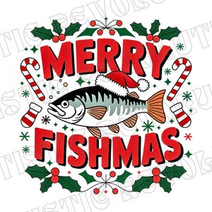 Merry Fishmas Png, Merry Fishmas Svg, Christmas Fishing Png, Christmas ...
