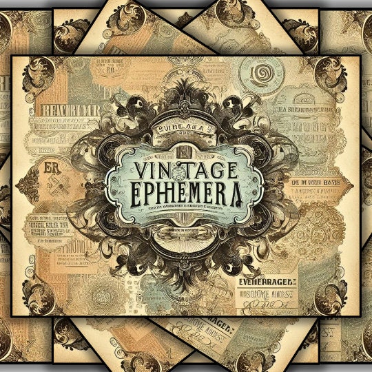 Ephemera Bundle Vintage Paper Scraps Retro Ephemera Victorian Ephemera ...