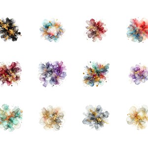 59 Gold Alcohol Ink Clipart Bundle, Alcohol Ink Png, Watercolor ...