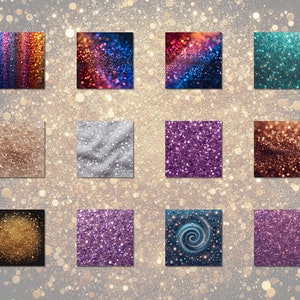 66 Sparkling Glitter Digital Paper Bundle, Colorful Glitter Backgrounds ...