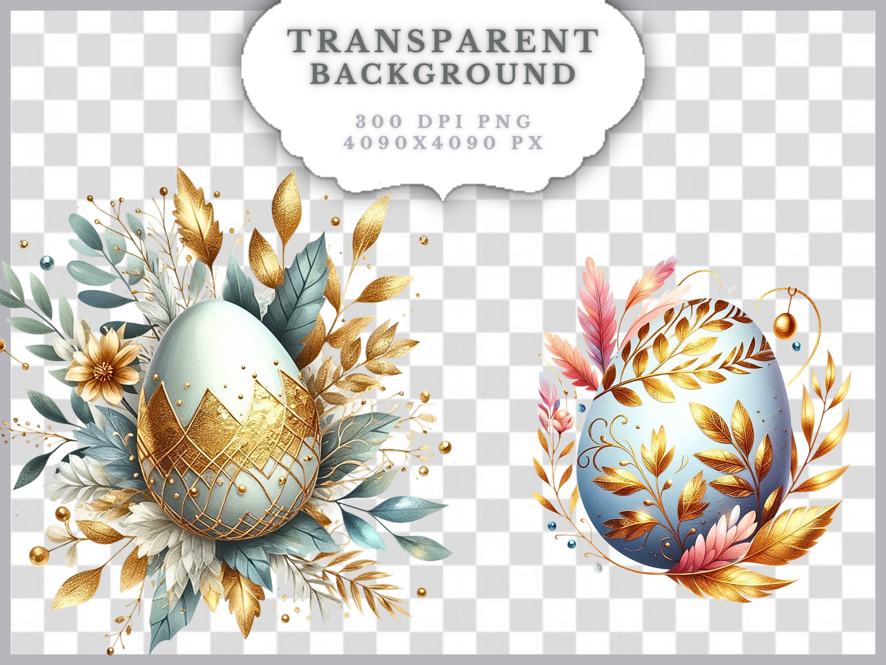 70 Watercolor Easter Egg Clipart Png, Watercolor Easter Clipart Bundle ...