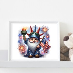 Watercolor Patriotic Gnomes Clipart Bundle, Patriotic Clipart, Cute ...