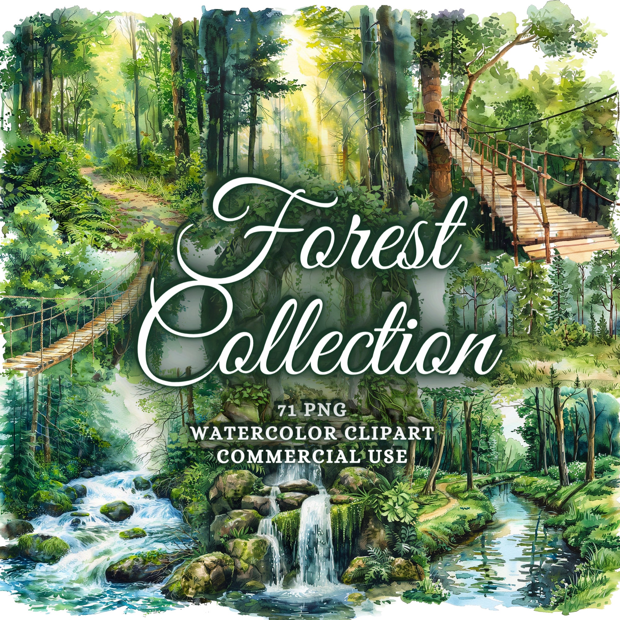 71 Watercolor Forest Clipart Bundle, Woodland Png Bundle, Woodland ...