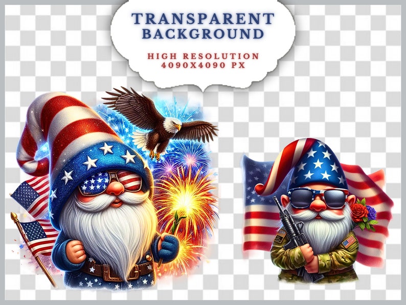 Watercolor Patriotic Gnomes Clipart Bundle, Patriotic Clipart, Cute ...