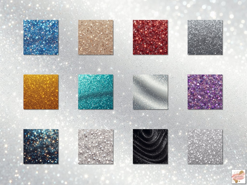 66 Sparkling Glitter Digital Paper Bundle, Colorful Glitter Backgrounds ...
