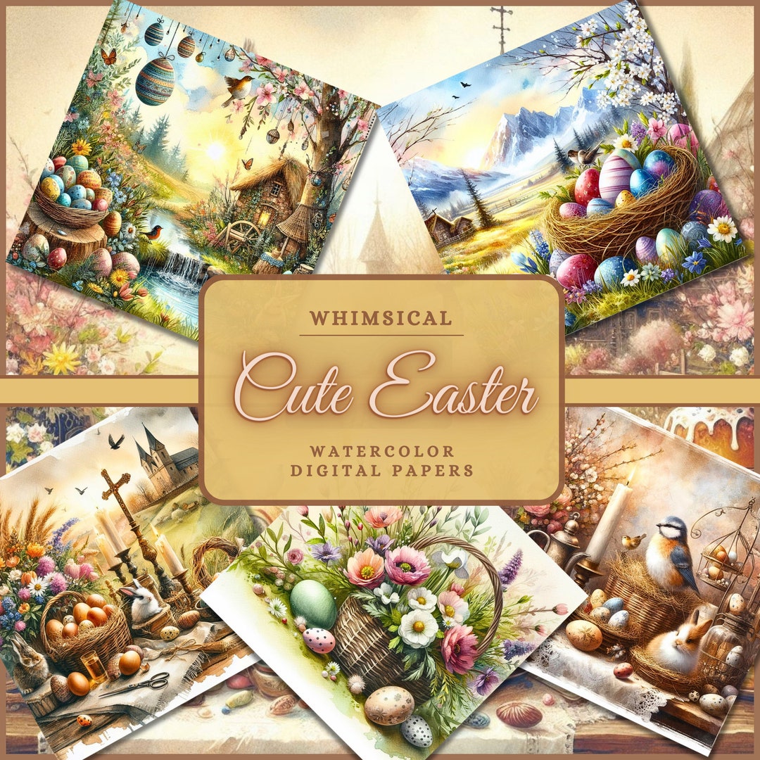 33 Cute Watercolor Easter Backgrounds, Watercolor Easter Scenes ...