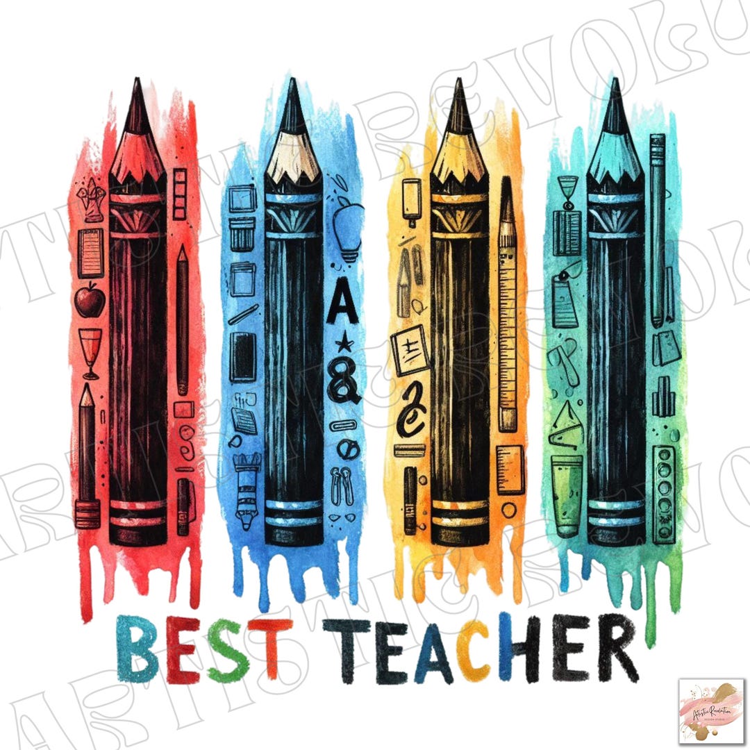 Watercolor Brushstroke Teacher Png, Best Teacher Png, Best Teacher ...