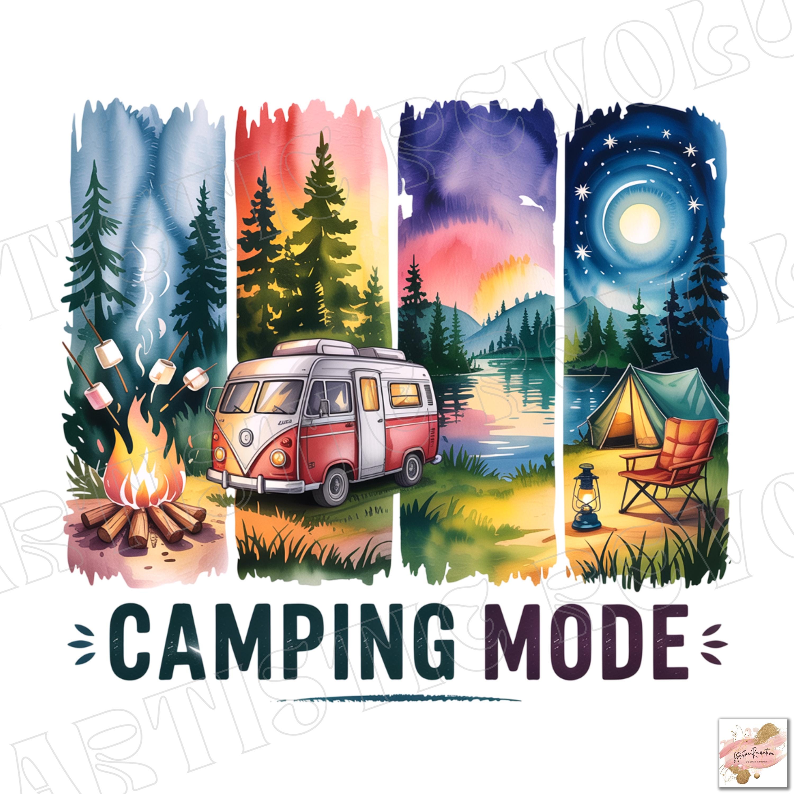 Brushstroke Camping PNG, Retro Summer PNG, Family Adventure ...