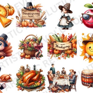 40+ Thanksgiving Clipart Bundle Turkey Clipart, Thanksgiving Meal ...