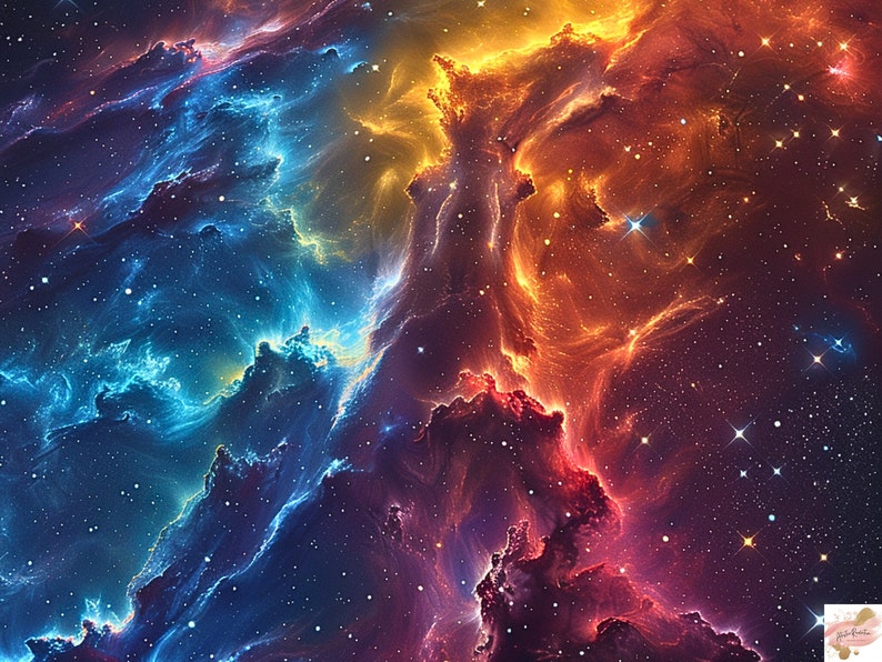 55 Galactic Nebula Digital Paper Pack, Starry Sky Space Backgrounds ...