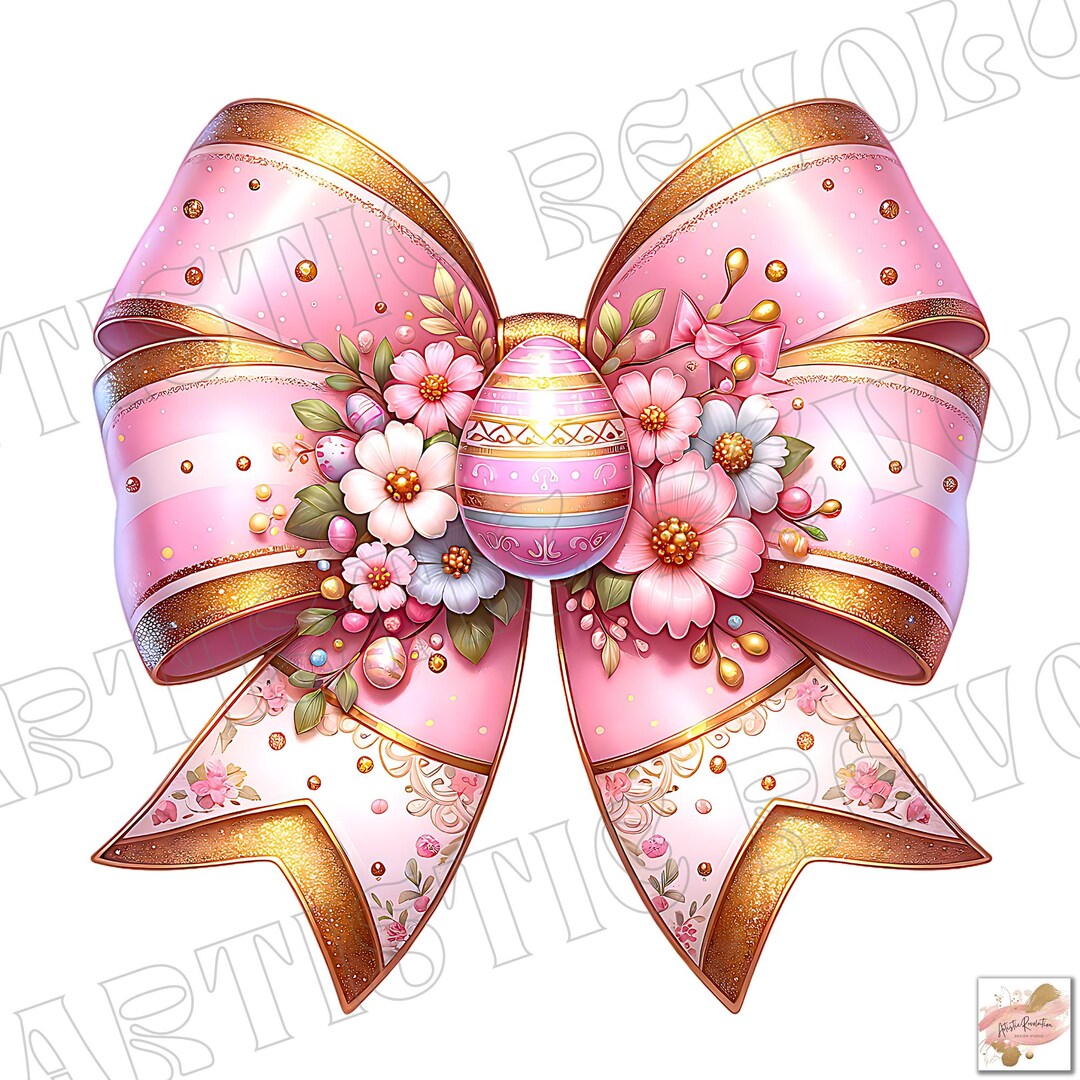 Pink Easter Coquette Bow Png, Easter Coquetter Png, Happy Easter Png ...