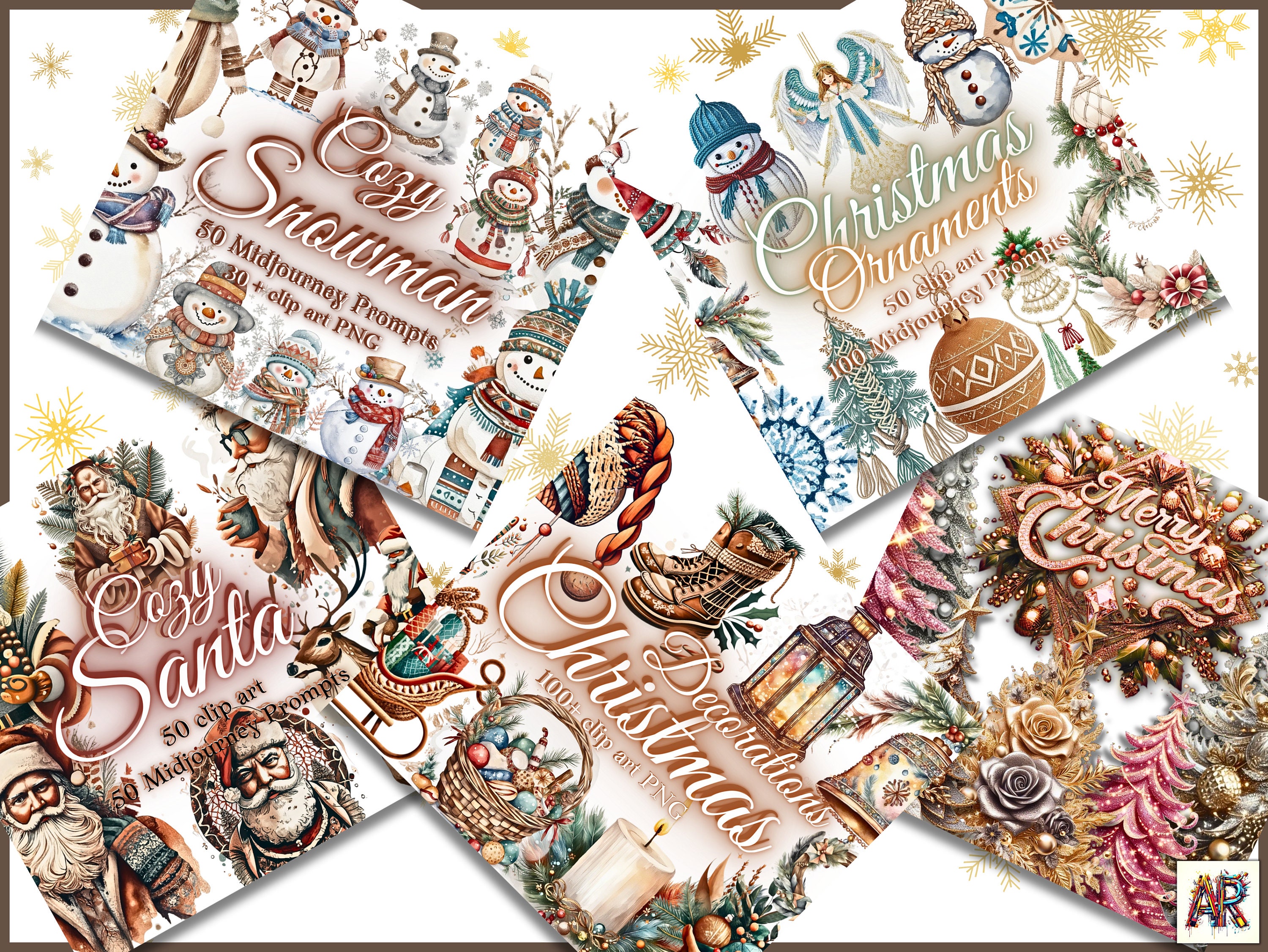 1300 Christmas Clipart MEGA BUNDLE PNG Watercolor Christmas - Etsy