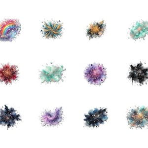 51 Glitter Watercolor Splashes Clipart Bundle, Watercolor Splash Png ...