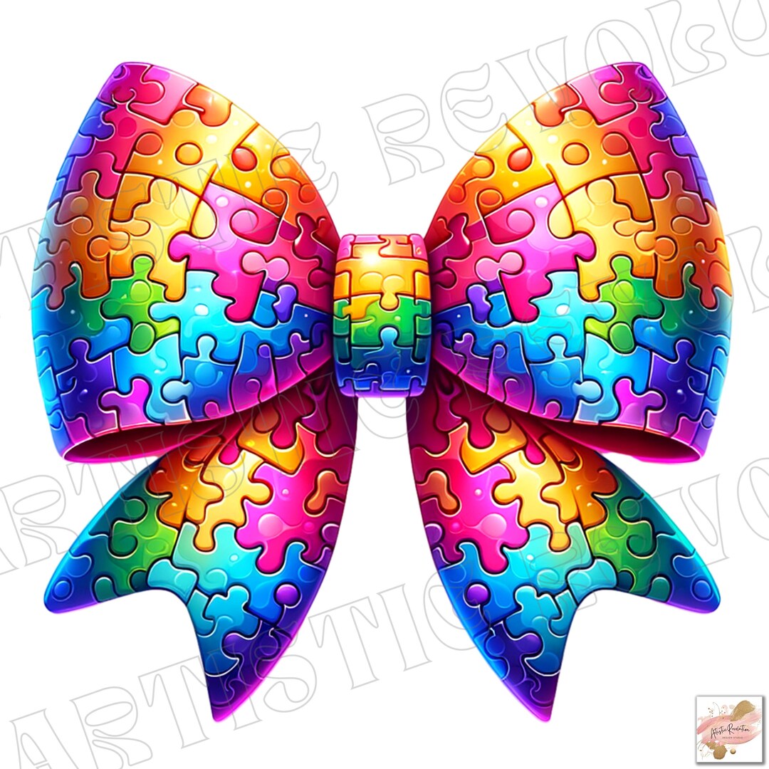 Austim Bow, Autism Png, Autism Awareness Png, Coquette Bow Png, Austism ...