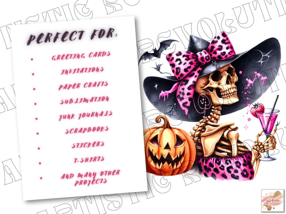 Watercolor Halloween Skeleton Clipart Bundle Cute Skeleton Png Spooky ...