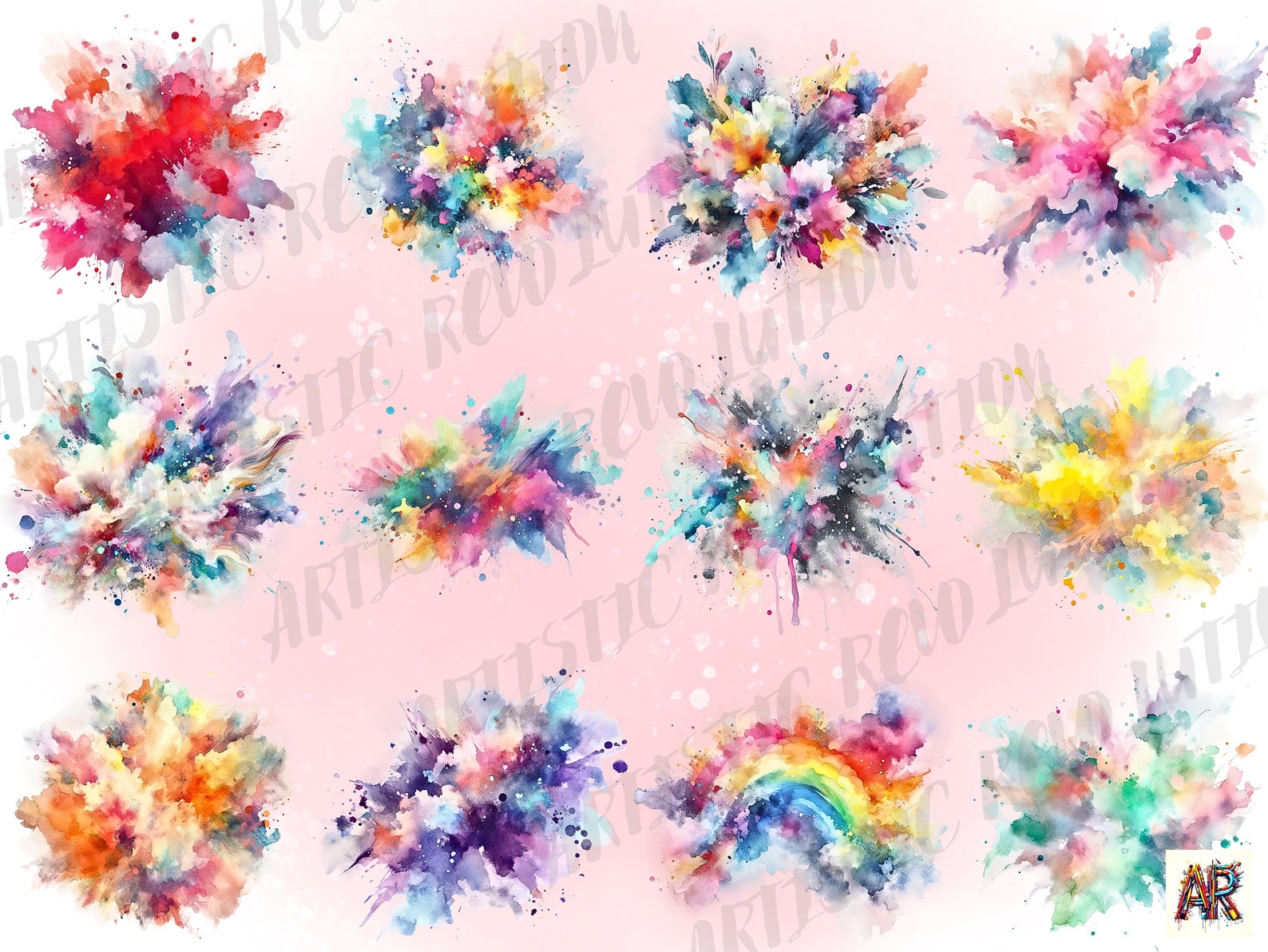 Color Splash Backgrounds Rainbow Color Background, Watercolor Color ...
