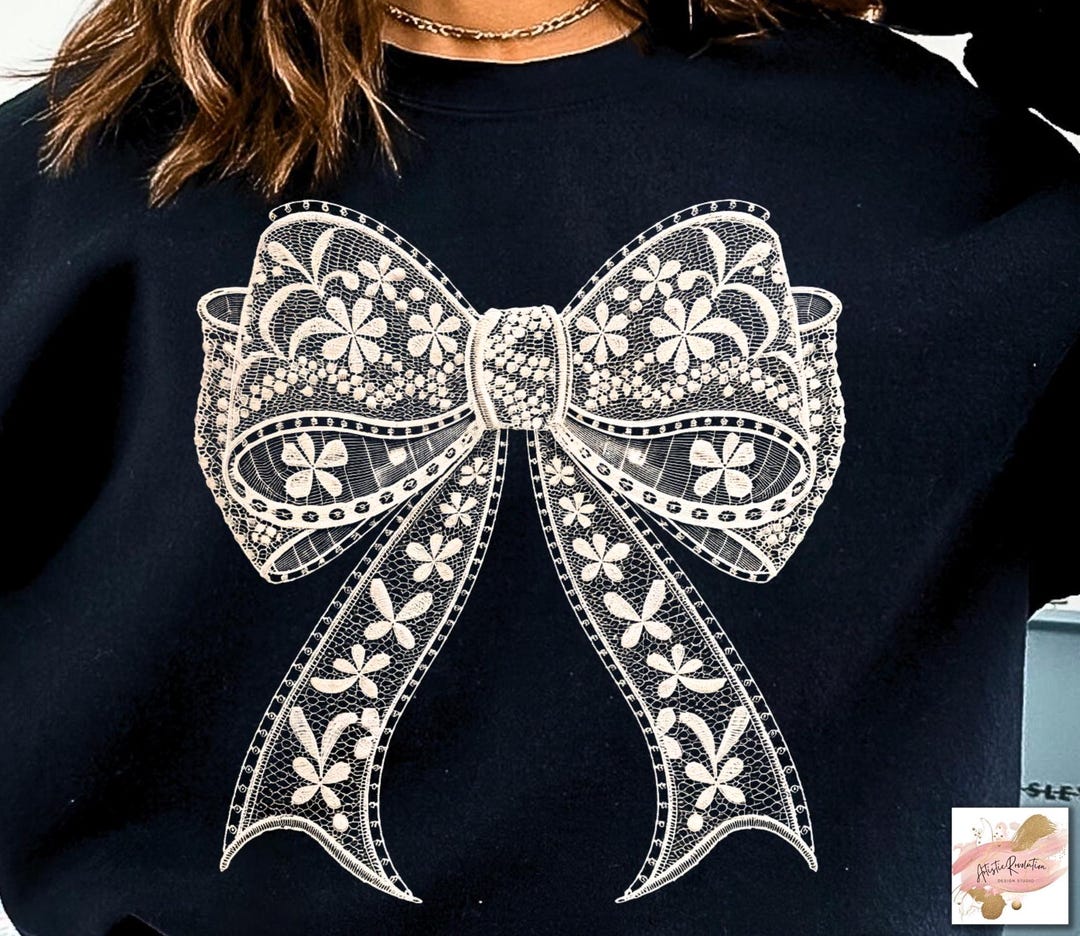 Lace Bow Png Lace Coquette Bow Png Floral Bow Png Chinoiserie Png ...