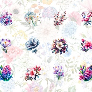 200 Watercolor Spring Flowers Clipart Bundle, Spring Wildflowers Png ...