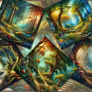 Fantasy Enchanted Forest Digital Papers Magical Enchanted Forest ...