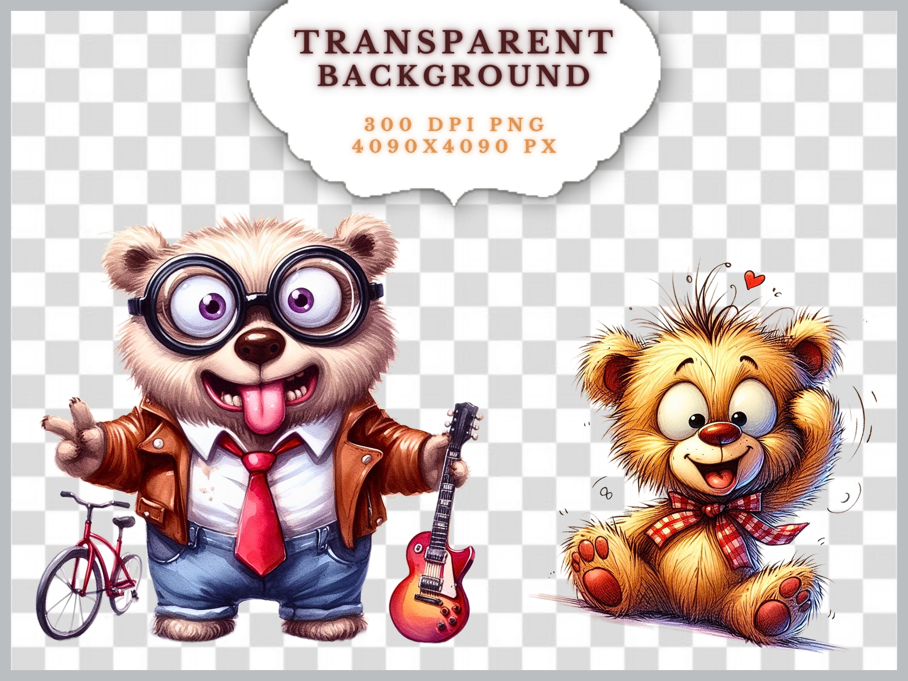 52 Funny Teddy Bears Clipart Bundle, Baby Shower Bear Clipart ...