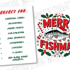 Merry Fishmas Png, Merry Fishmas Svg, Christmas Fishing Png, Christmas ...