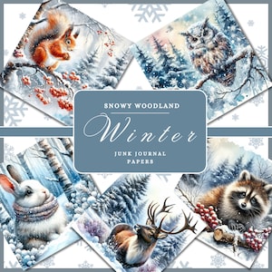50 Winter Junk Journal Papers, Winter Junk Journal Kit, Winter Forest ...