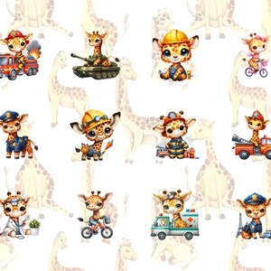 41 Watercolor Baby Giraffes Clipart Bundle, Cute Baby Giraffe Png ...