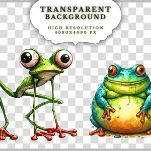 31 Watercolor Funny Cute Frog Clipart Bundle, Funny Frog Png ...