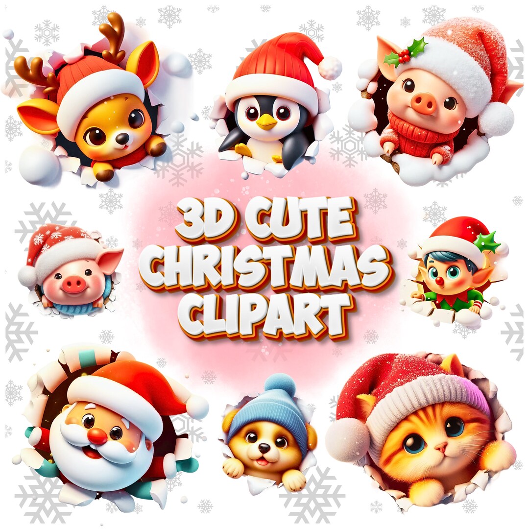 3D Christmas Clipart Bundle PNG 3D Xmas Clipart PNG 3D Xmas Clip Art ...