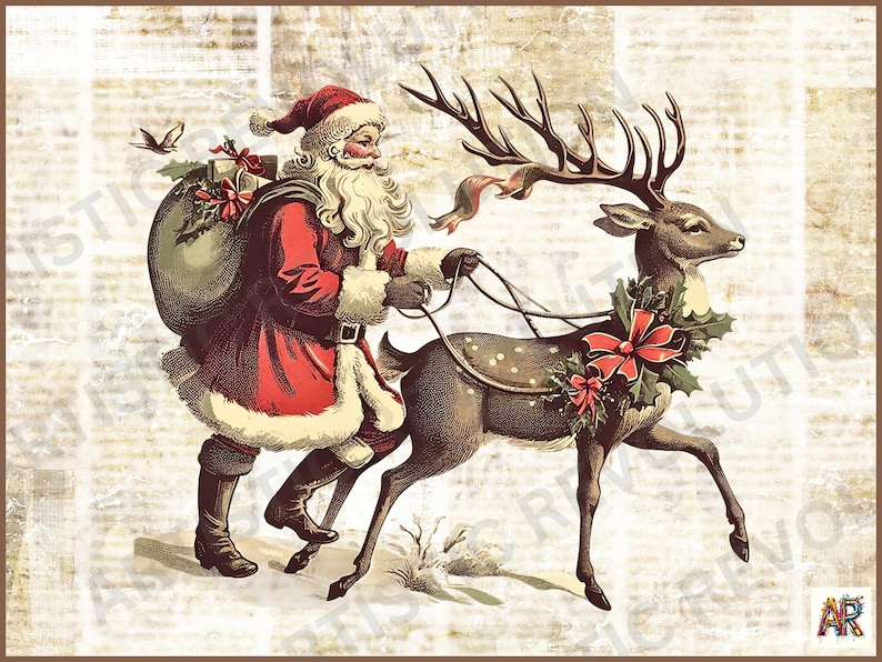 57 Retro Vintage Christmas Clipart Bundle, Vintage Christmas PNG, Retro ...