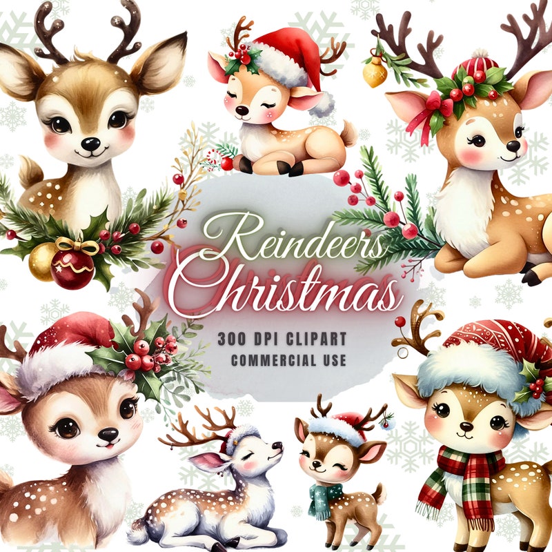 Reindeer Clip Art - Etsy