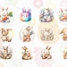 68 Watercolor Easter Bunny Clipart Bundle, Easter Bunny Png, Easter ...