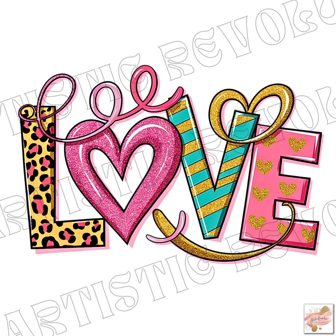 Leopard Valentine Png, Glitter Valentine Heart Png, Love Valentines Png ...