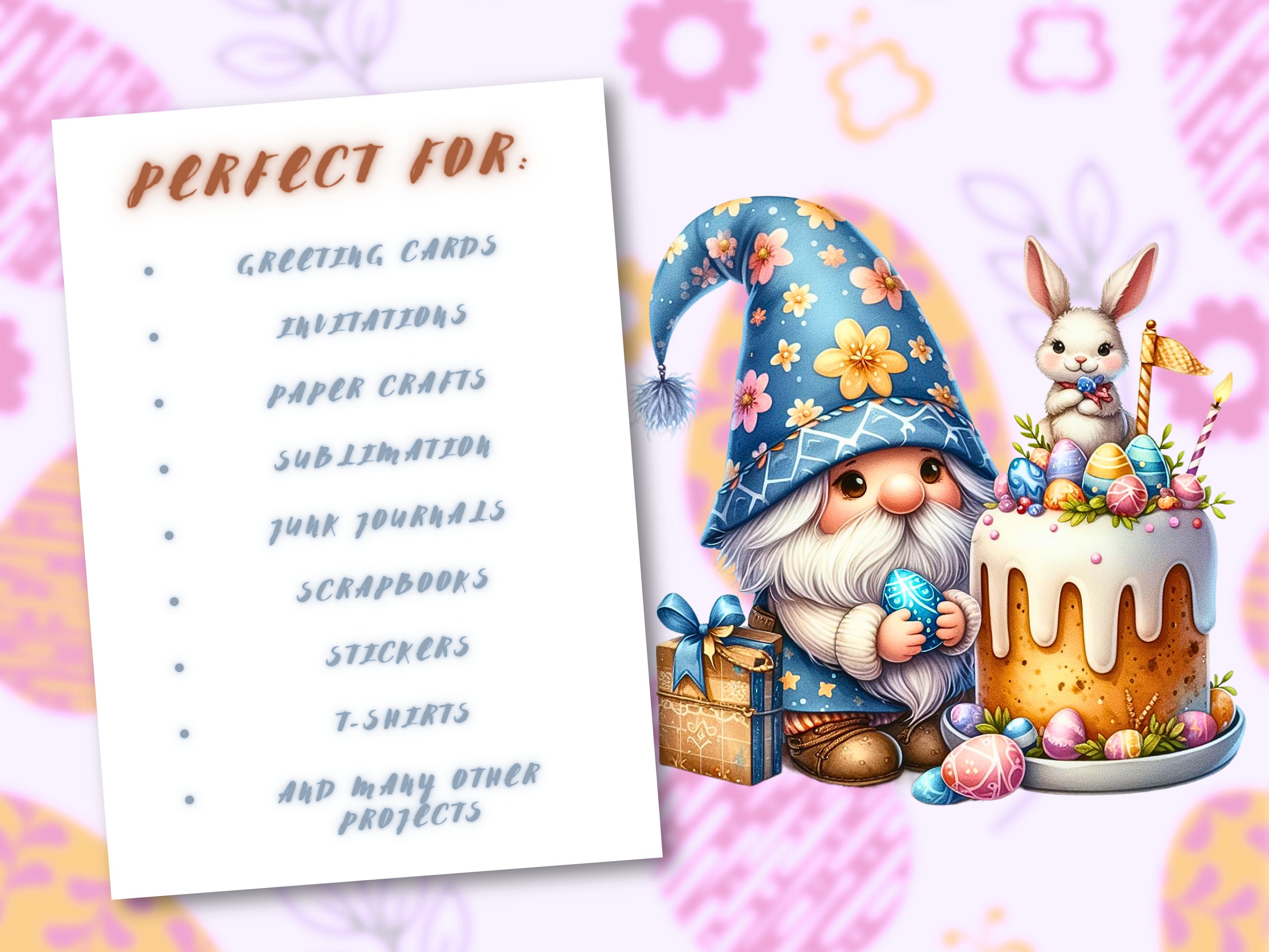 50 Watercolor Easter Gnomes Clipart Bundle, Cute Easter Clipart Bundle ...