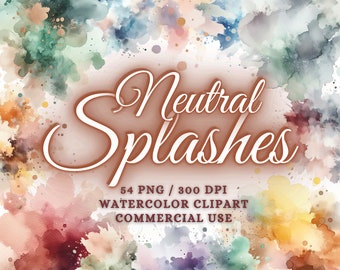 142 Dreamy Watercolor Splashes Clipart Bundle, Watercolor Splash Png ...