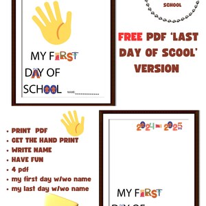 First Day of School Handprint Art, Back to School Printable ...
