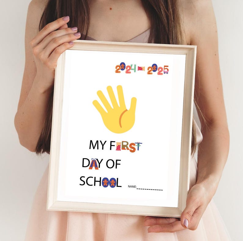 First Day of School Handprint Art, Back to School Printable ...