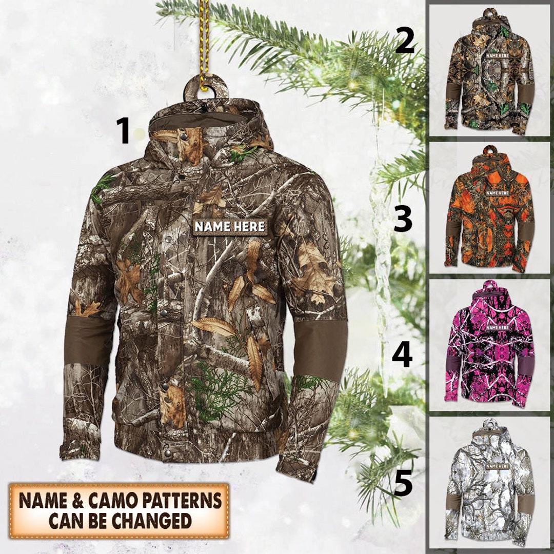 Personalized Hunting Camo Patterns Jacket Christmas Ornaments - Etsy