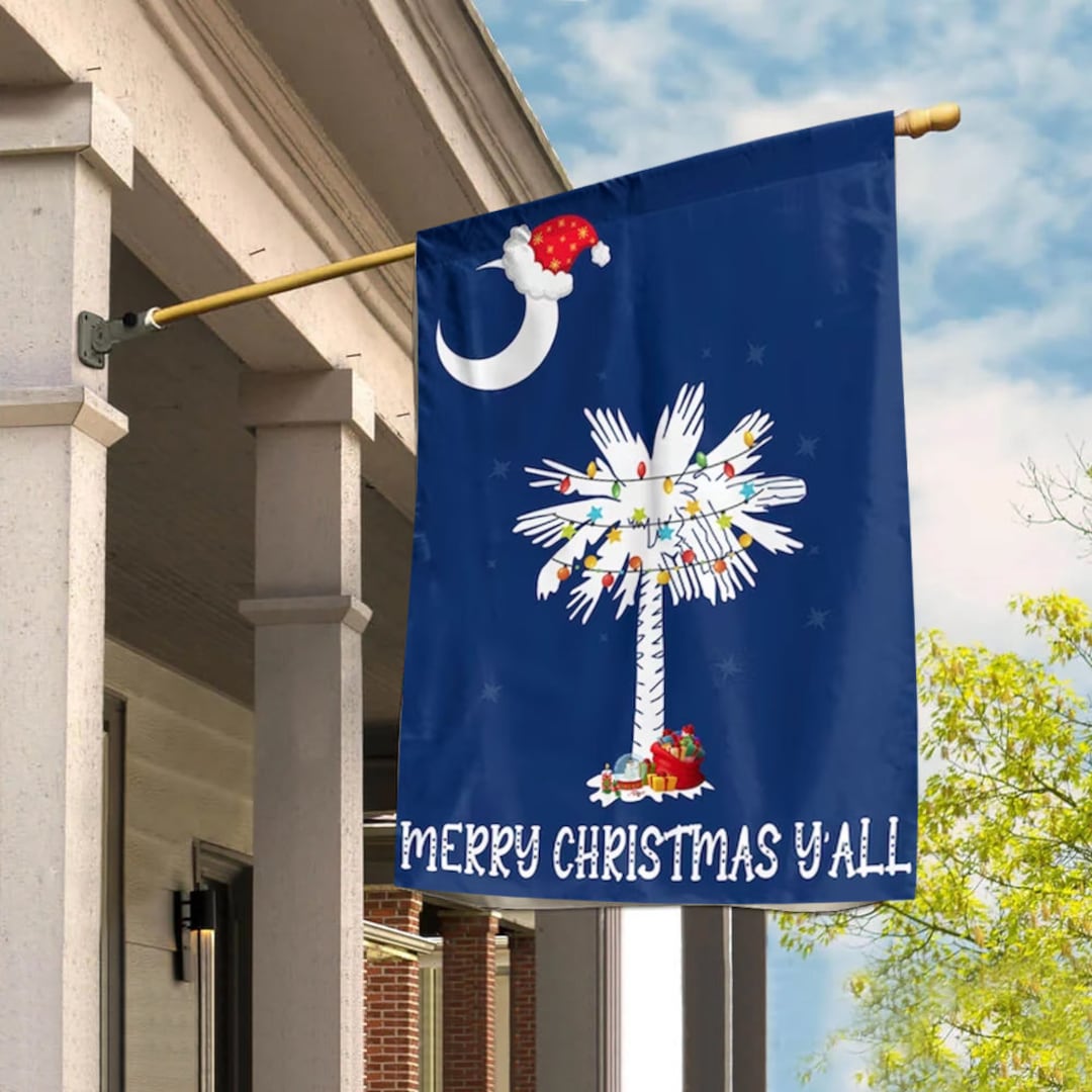 South Carolina Christmas Flag Merry Christmas Yall Garden - Etsy