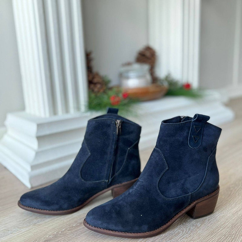 Blue Suede Boots - Etsy