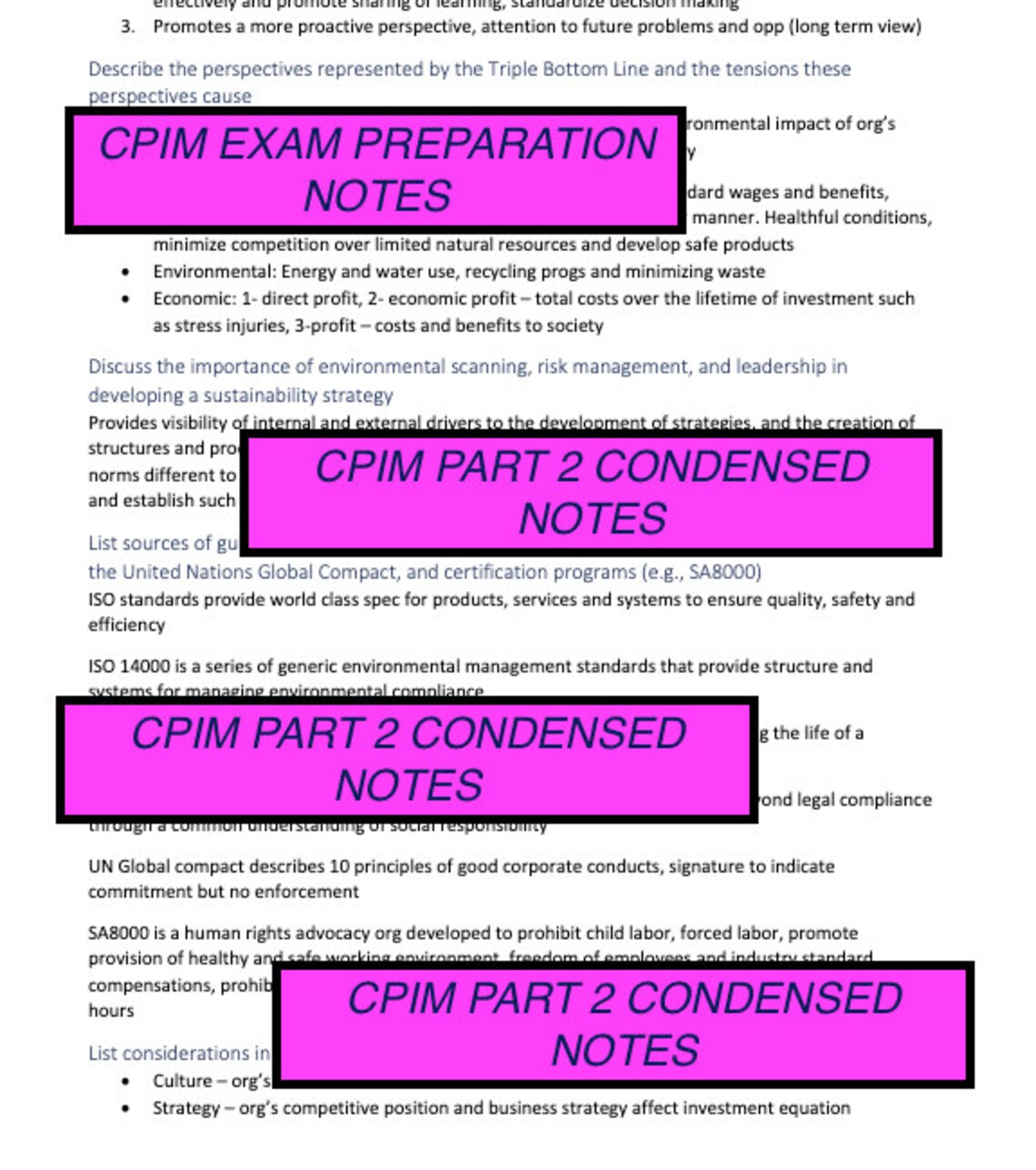 APICS Production and Inventory Management - Part 2 (CPIM) - Etsy