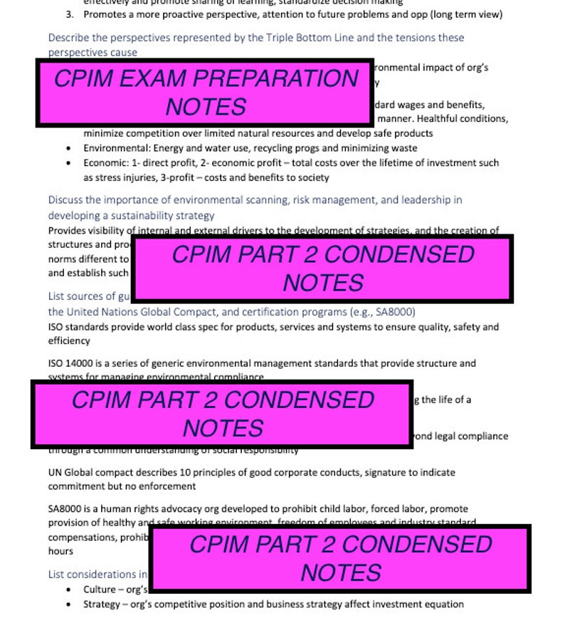 APICS Production and Inventory Management Part 2 CPIM - Etsy